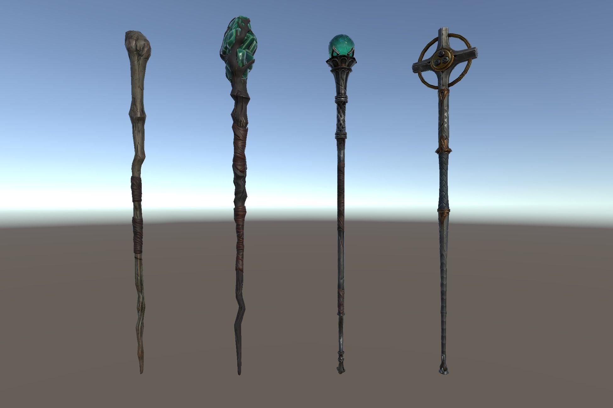 3D model PBR Fantasy Weapons Staffs VR / AR / low-poly | CGTrader
