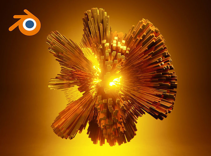 Geometry node Blender 3D gold scene 3D model animated | CGTrader