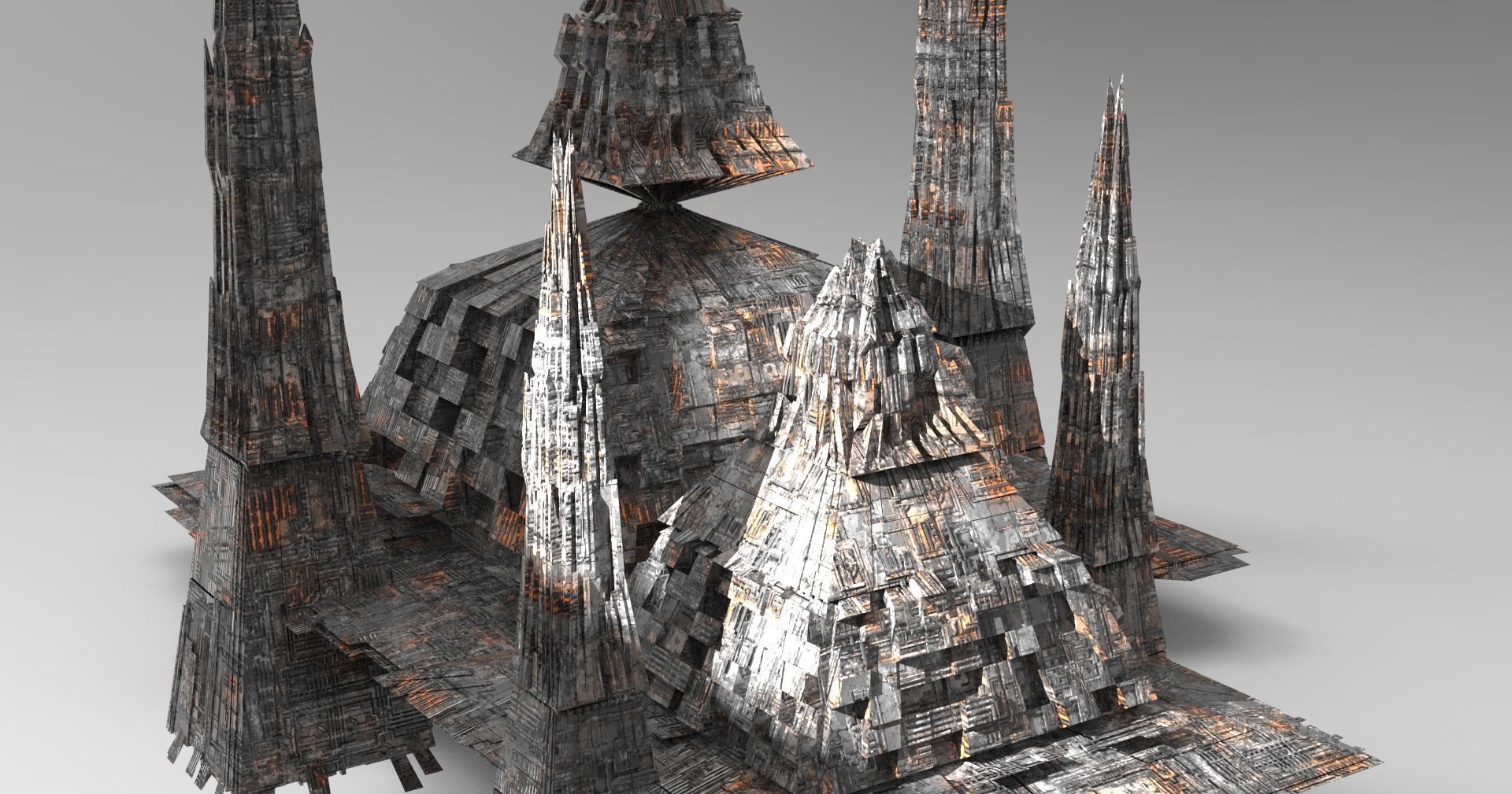 3D model Karnak Sci fi King Molten lava pyramid VR / AR / low-poly ...