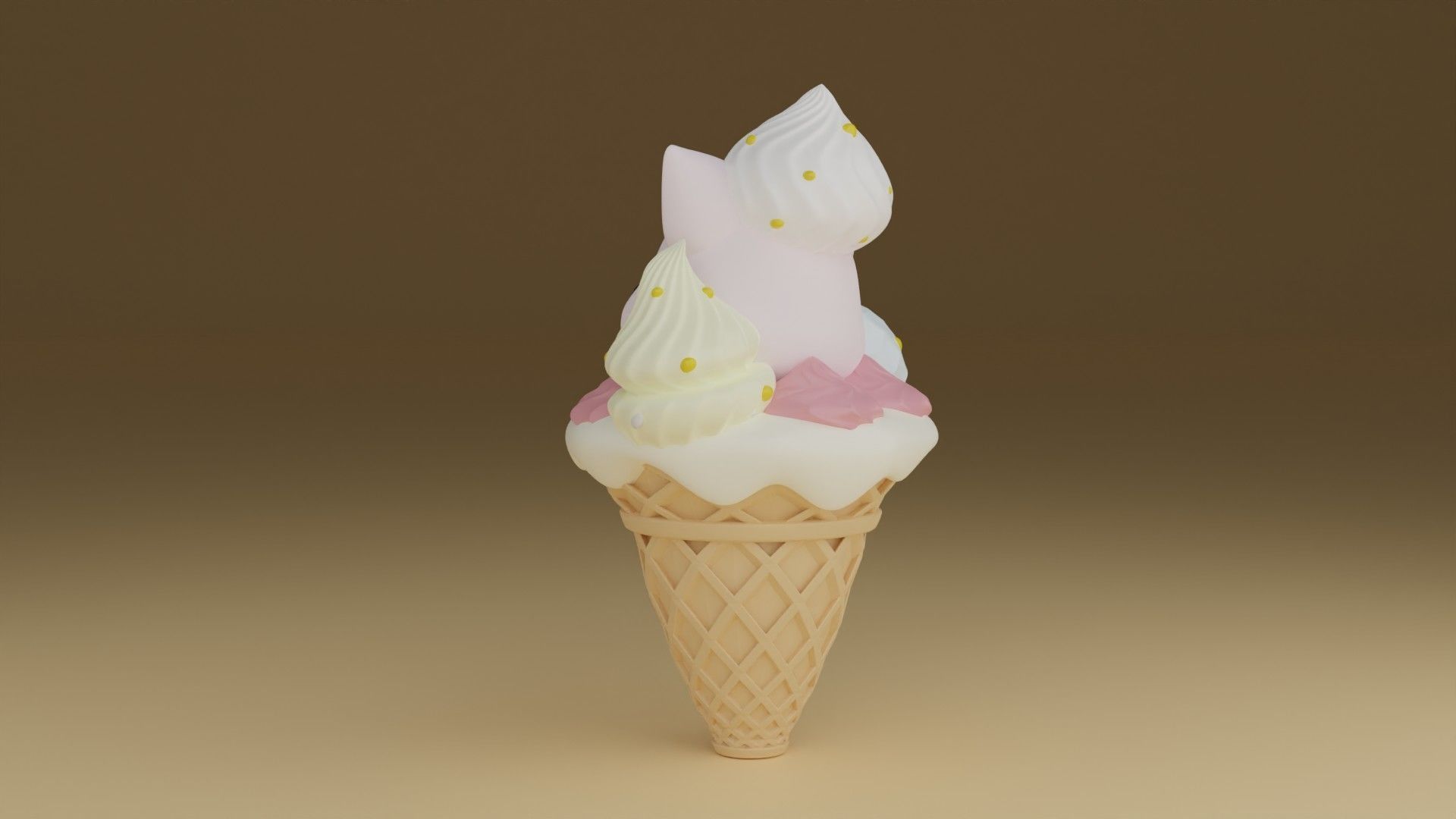 cat in ice cream 3D model 3D printable | CGTrader