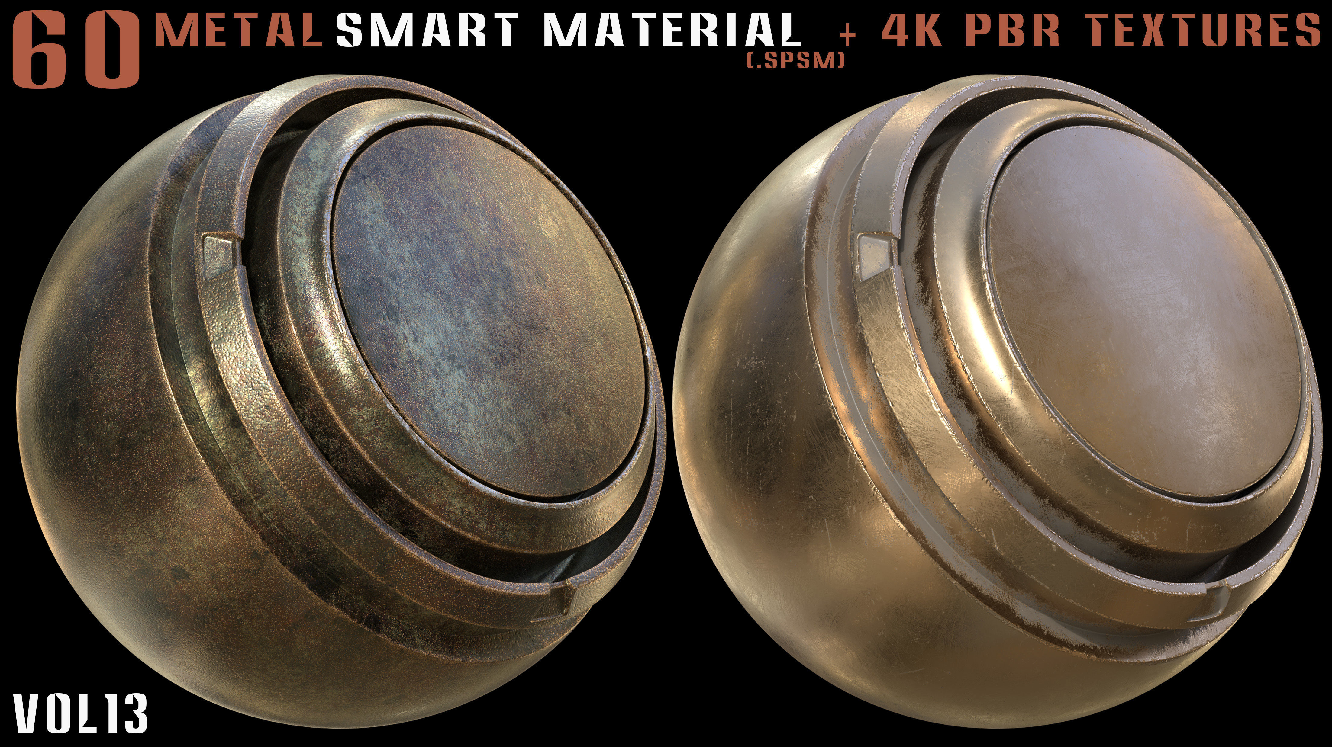 60 Metal Smart Materials and 4k PBR Textures - Vol 13 Texture | CGTrader