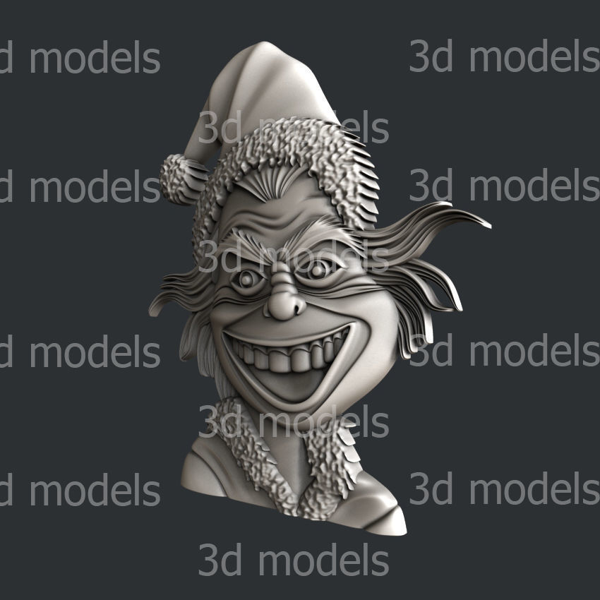 3d STL models for CNC router or 3dprinter Grinch P481 3D model | CGTrader