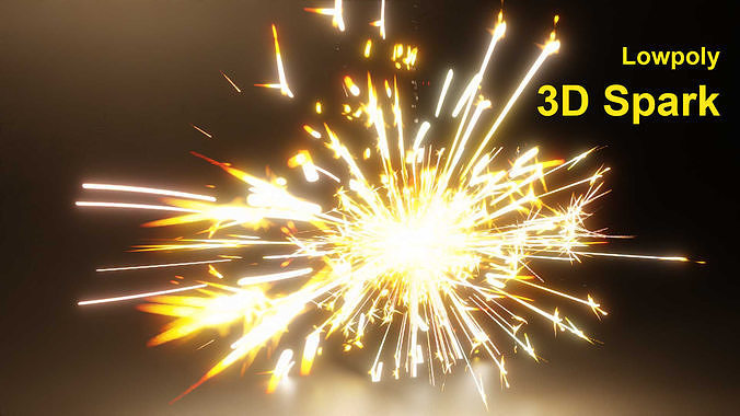 3D model Low poly realistic Muzzle Fire Spark 3D model VR / AR / low ...