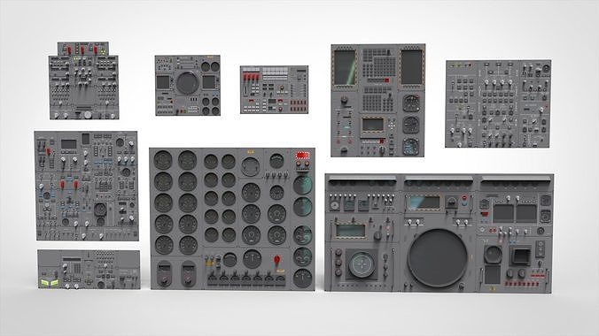Dashboard 3 control panel with buttons and knobs 3D model | CGTrader
