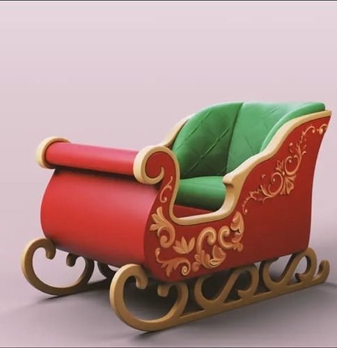 Christmas Sled 3D model 3D printable | CGTrader