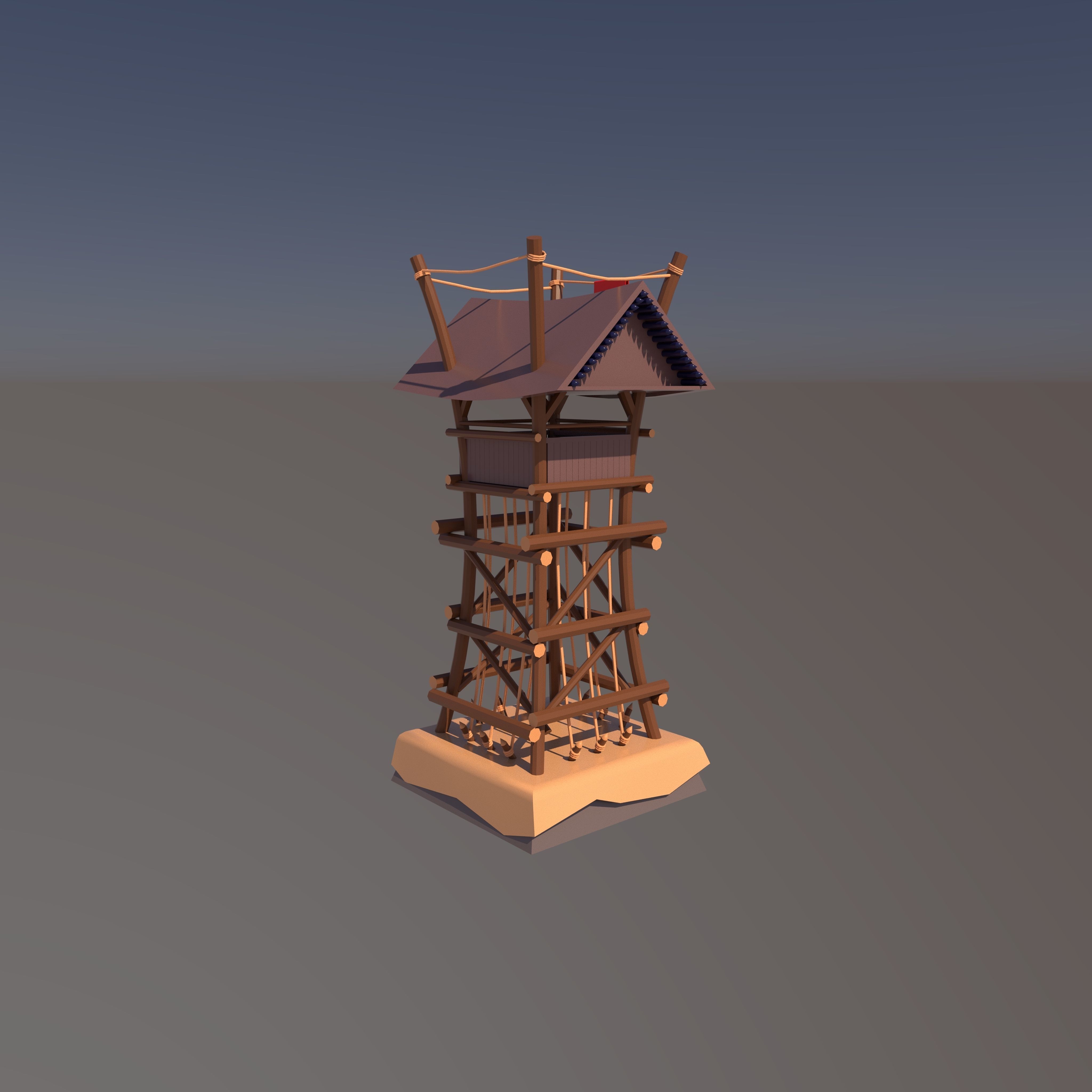 3D model watch tower VR / AR / low-poly | CGTrader
