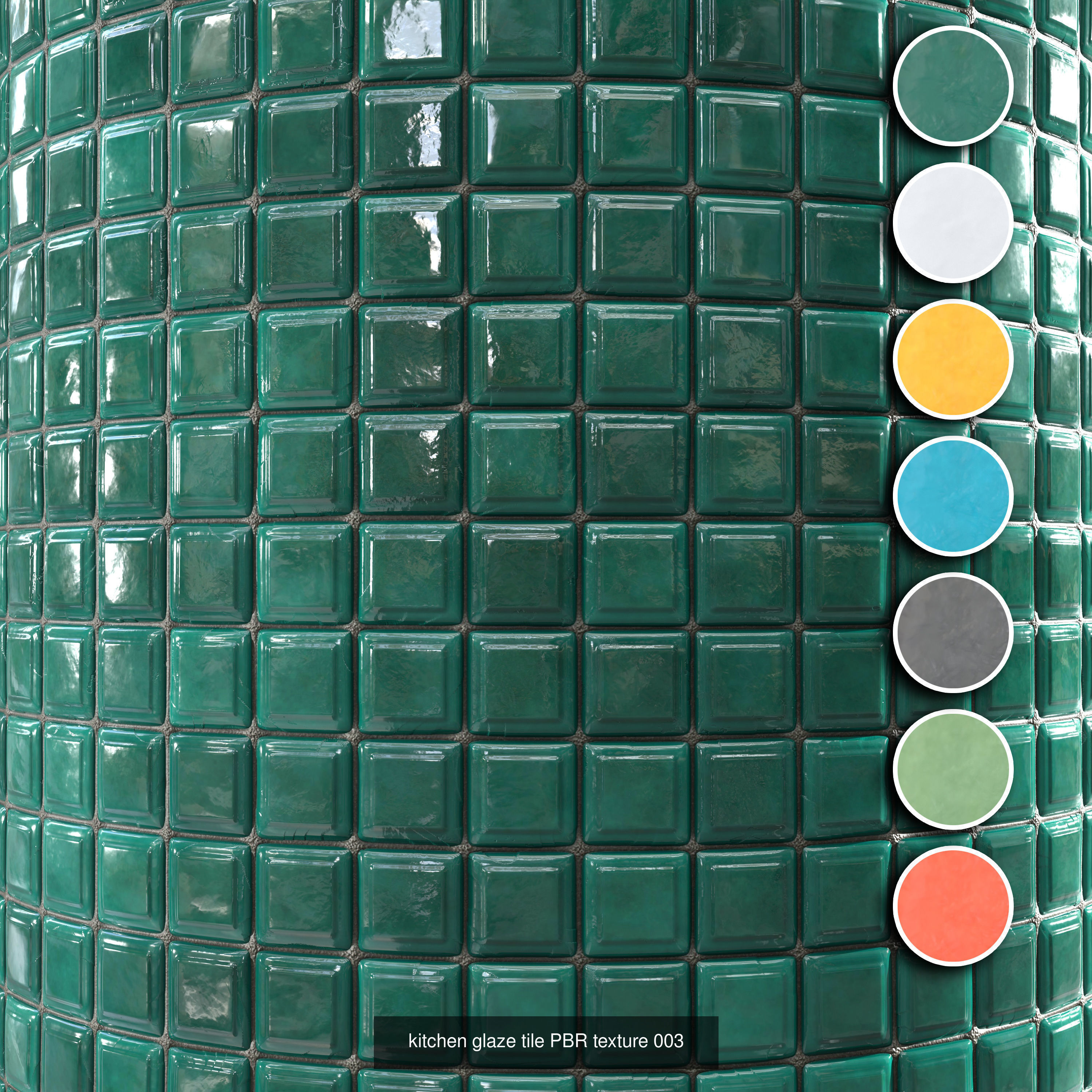 kitchen glaze tile PBR texture collection | CGTrader