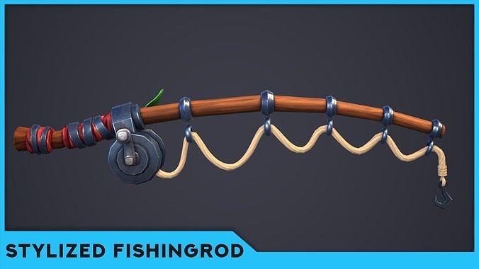 3D model Emberlight Stylized Fishing Rod VR / AR / low-poly | CGTrader