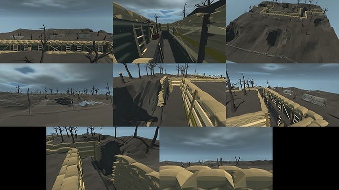 LowPoly ww1 Battlefield 3D model | CGTrader