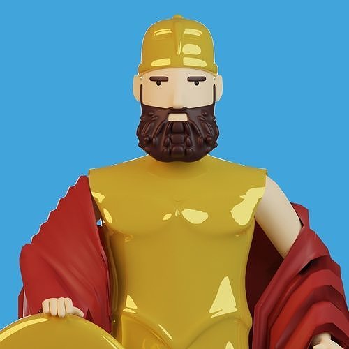 3D model knight warrior avatar low-poly fullbody icon 3D model VR / AR ...