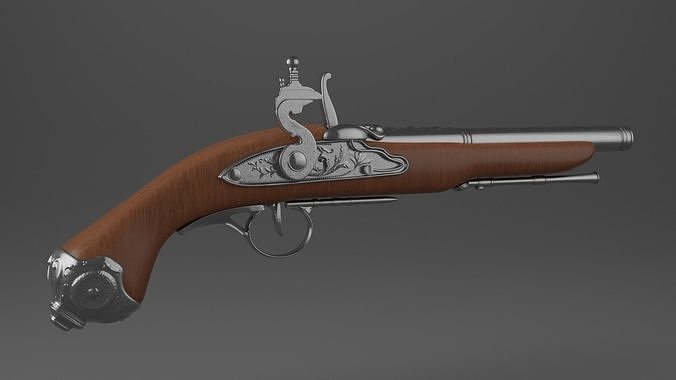 Flintlock pistol 3D model | CGTrader