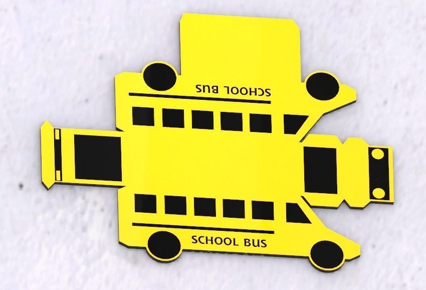 3D model bus boxy world for kids cardboard bus School bus cardboard ...