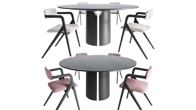 MDF Italia NVL Table and Keyko Gallotti Radice chair 3D model | CGTrader