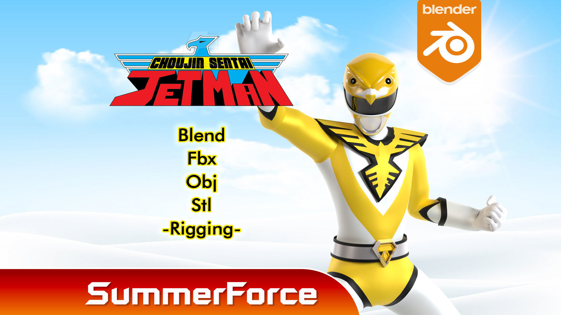 Yellow Owl - Chojin Sentai Jetman 3D model rigged | CGTrader