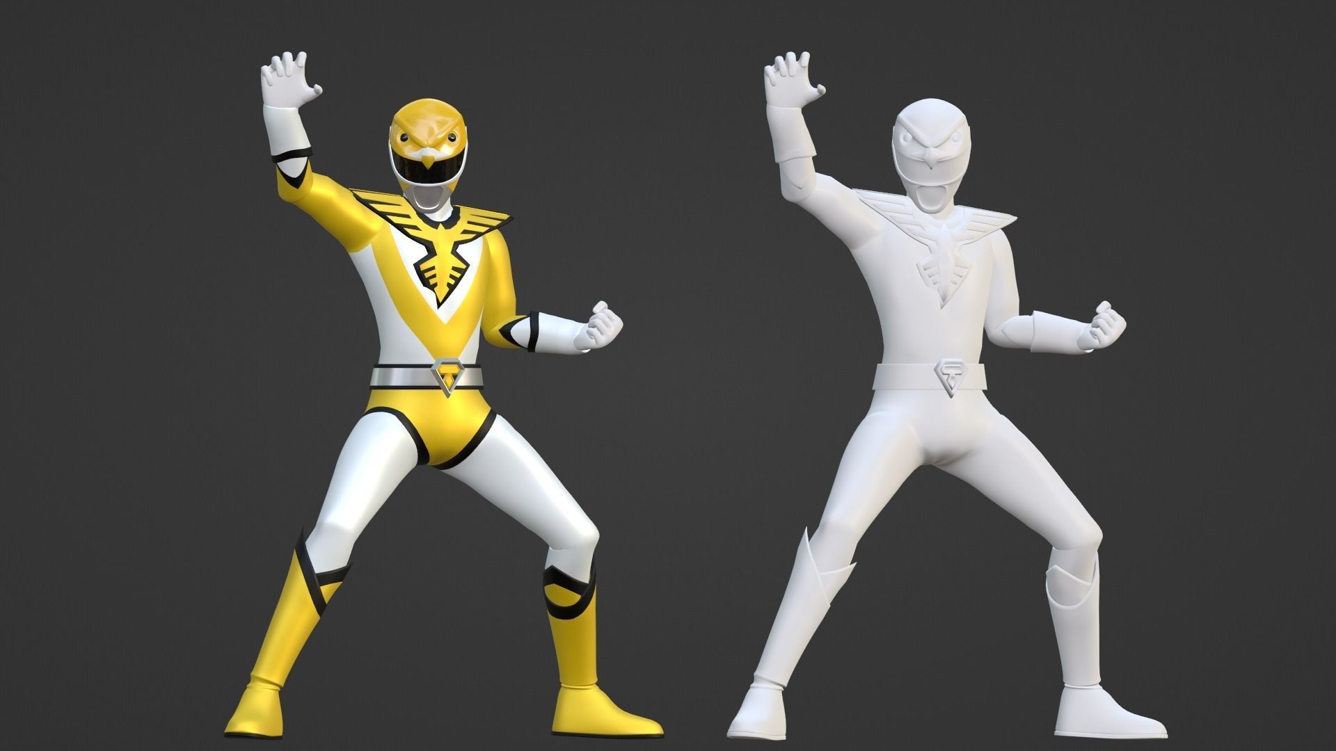 Yellow Owl - Chojin Sentai Jetman 3D model rigged | CGTrader