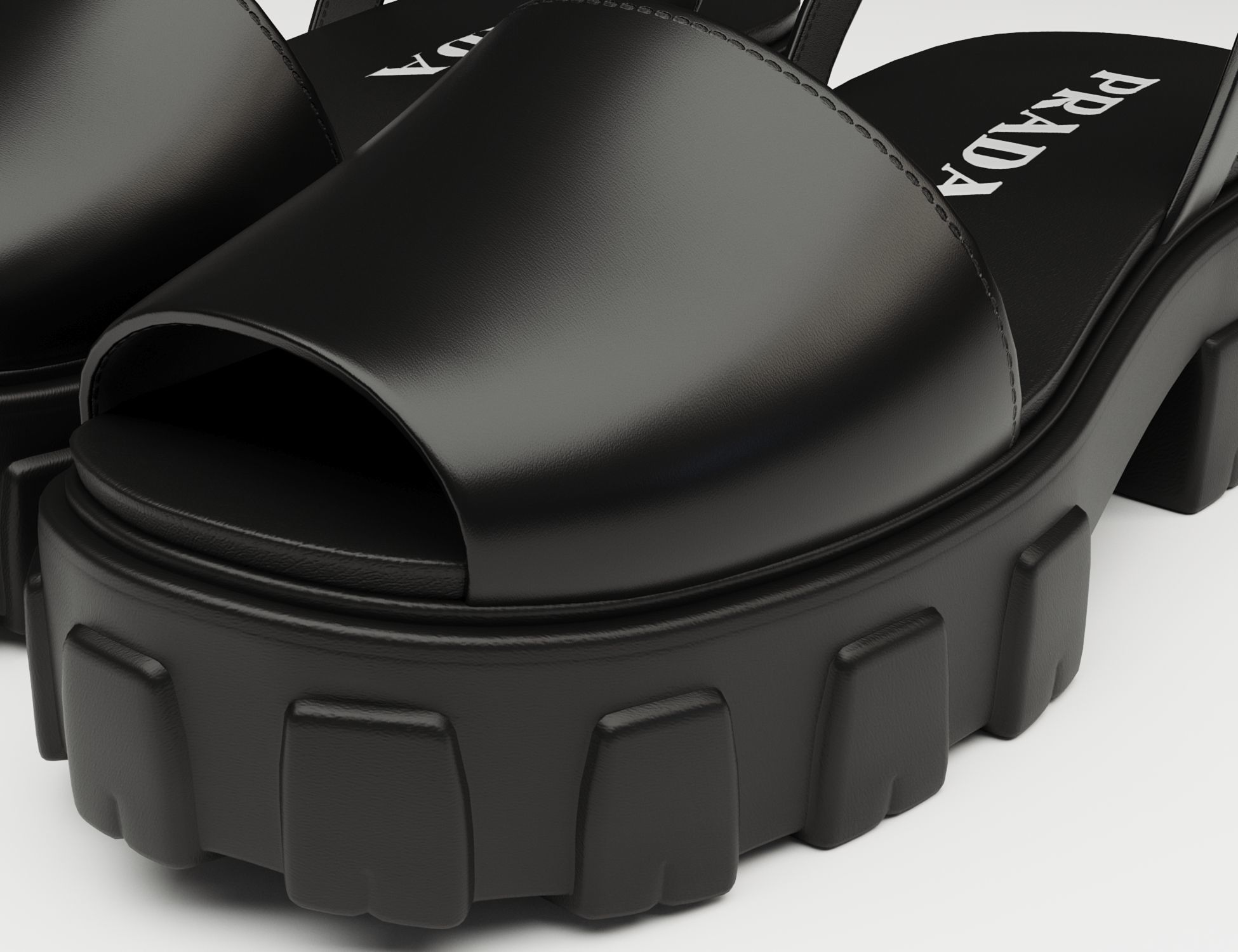 3D model Monolith Platform Sandals Prada Black VR / AR / low-poly ...