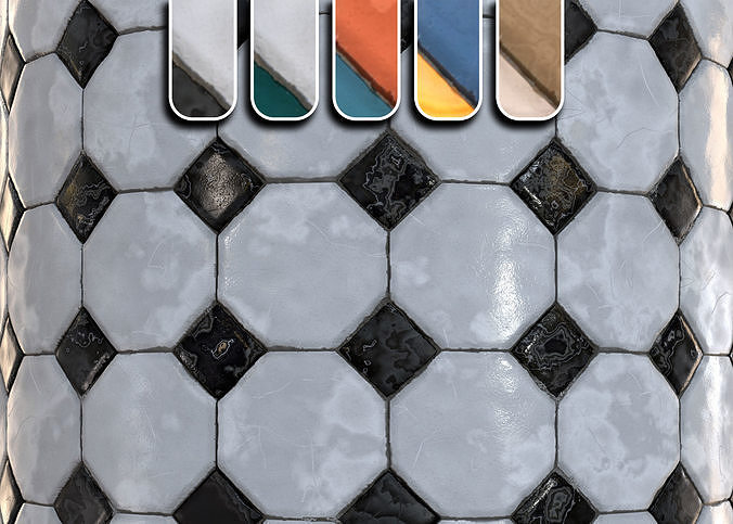 checkerboard tile PBR texture 001 Texture | CGTrader