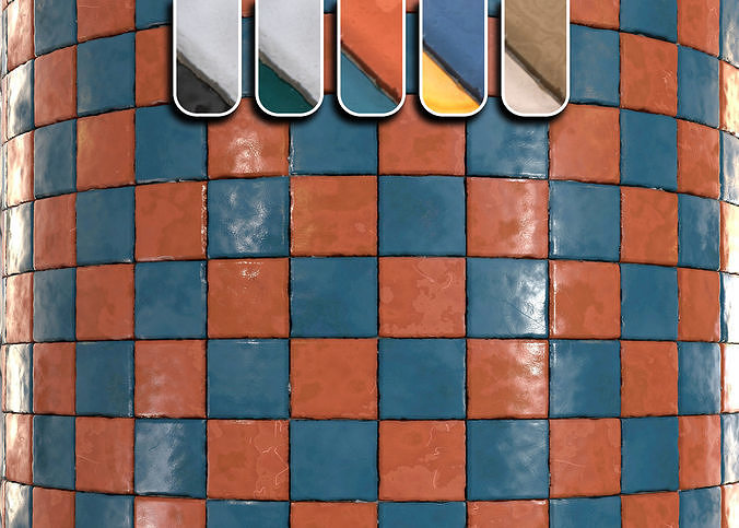 checkerboard tile PBR texture 002 Texture | CGTrader