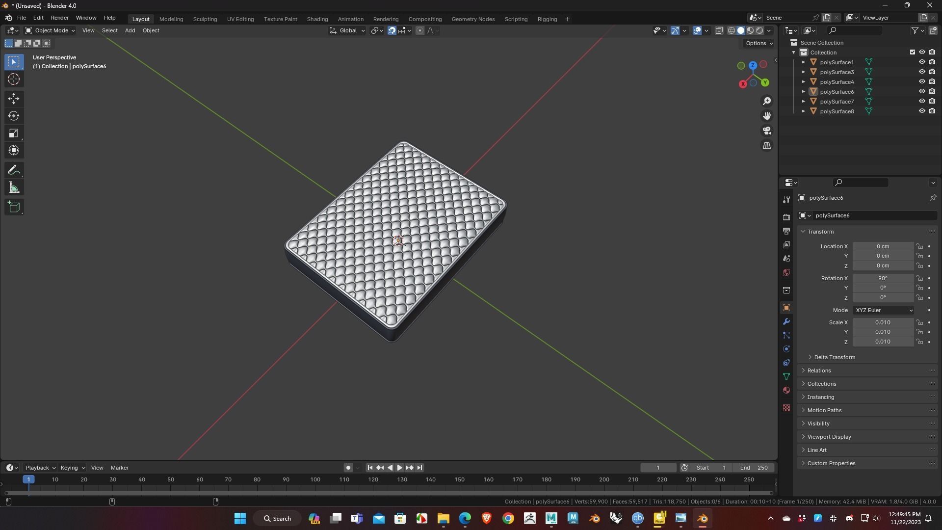 3D model Mattress Low Poly 3D Model for WebGL Ready VR / AR / low-poly | CGTrader