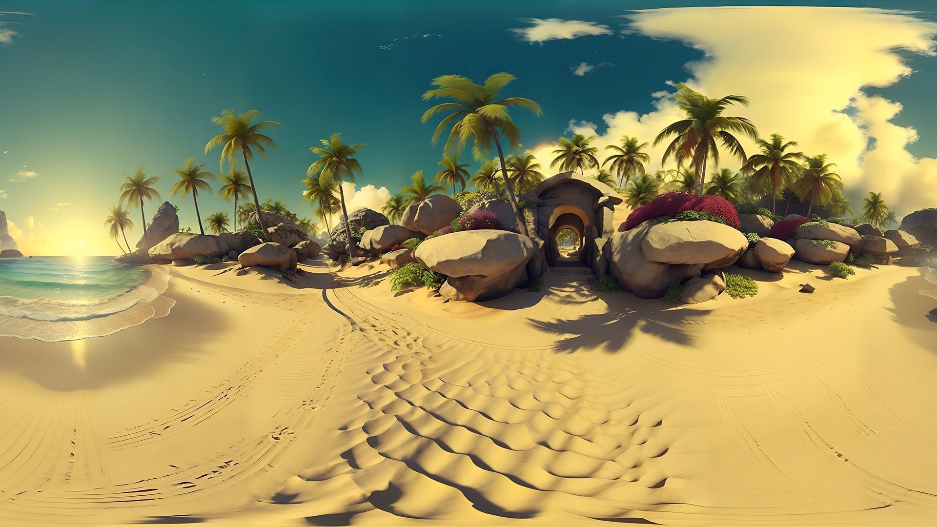 3D model HDRI Tropical Beach VR / AR / low-poly | CGTrader
