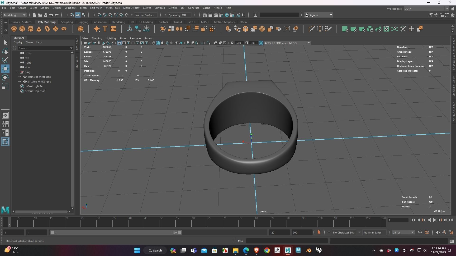 Stainless Ring Low Poly 3D Model for WebGL and 3d Printing Ready 3D ...