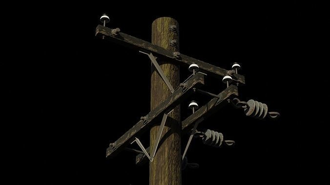 Weathered Telephone Pole 3D model | CGTrader