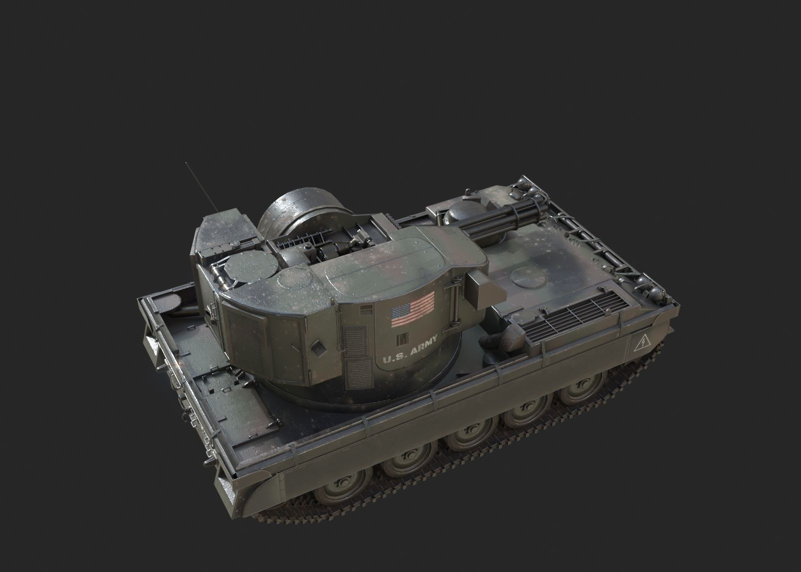 3D model 3 Coatings of US Army T249 Vigilante self-propelled AA gun VR ...