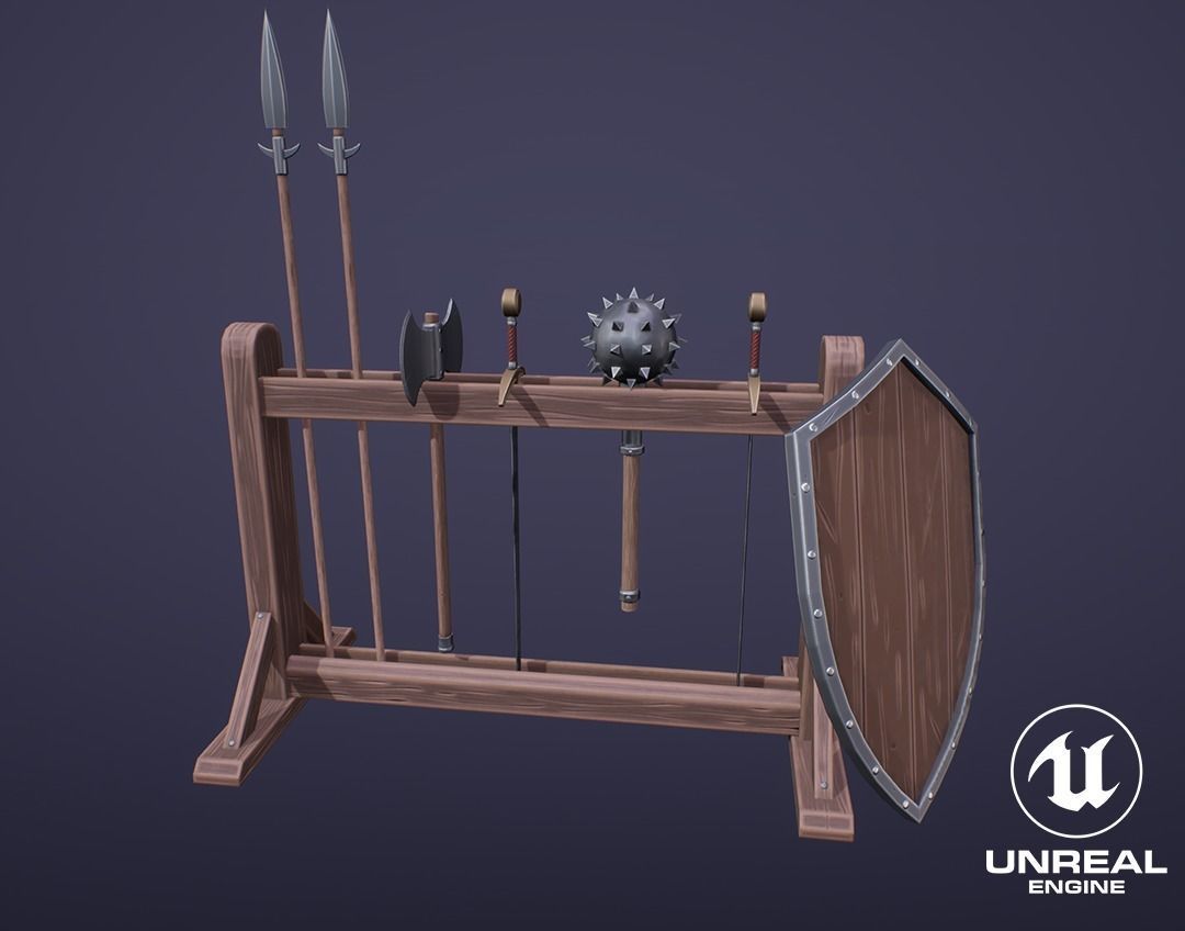 3D model Stylized Medieval Weapons VR / AR / low-poly | CGTrader