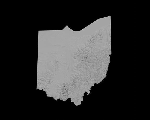 Topographical map of ohio
