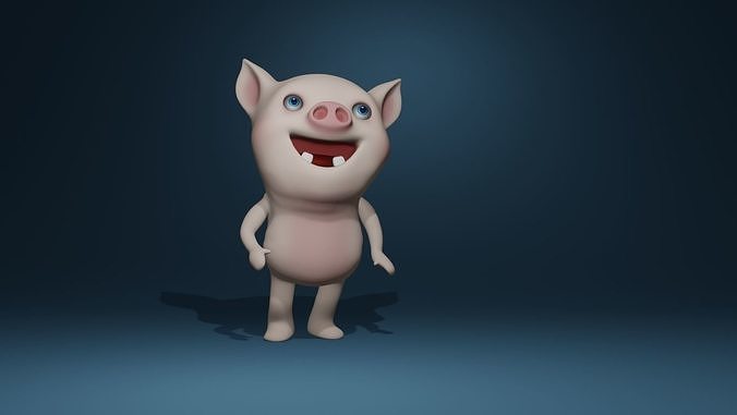 3D model Pig cartoon 3D VR / AR / low-poly | CGTrader