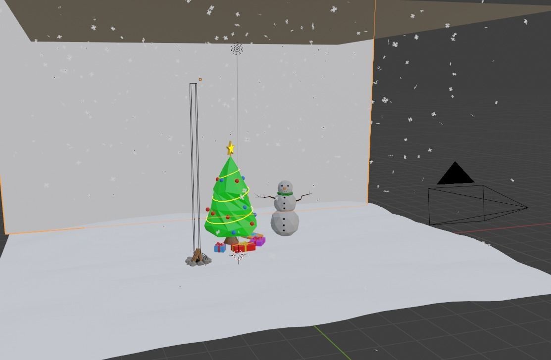 Winter low-poly scene free VR / AR / low-poly 3D model animated rigged ...