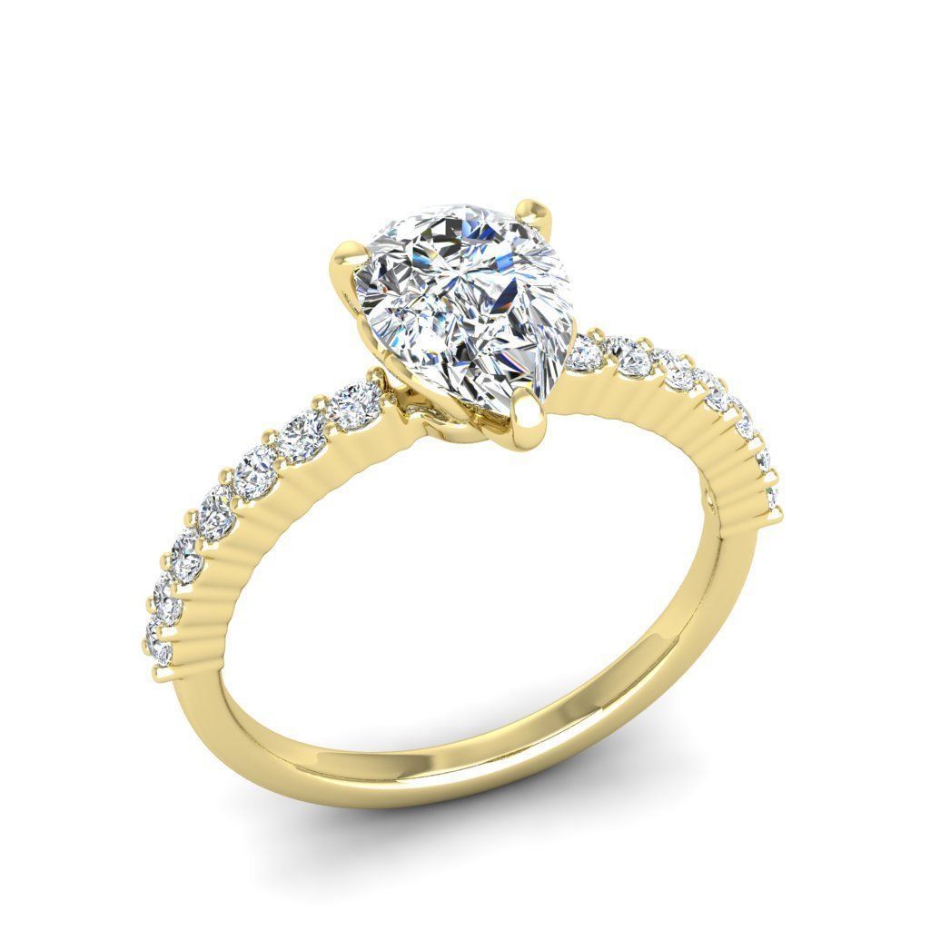 Engagement ring Alice pear 3D model 3D printable | CGTrader