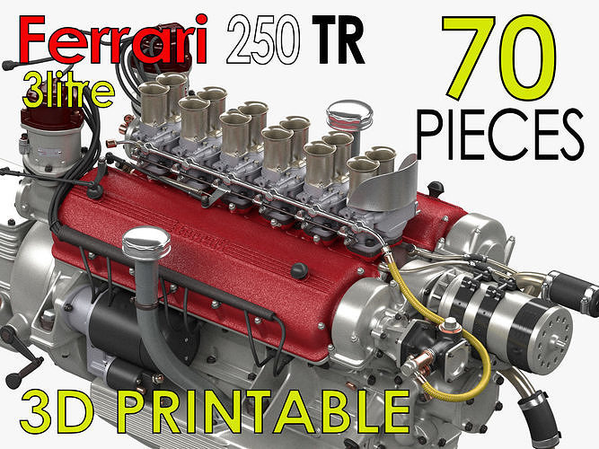 Ferrari 250 TR Colombo Engine - 3 liter - 1st version 3D model 3D ...