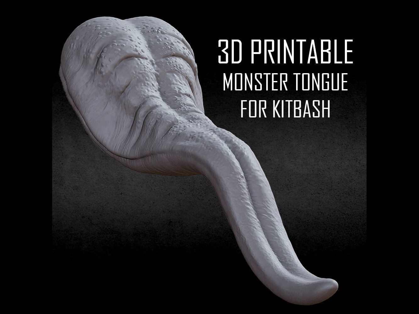 3D PRINTABLE MONSTER TONGUE FOR KITBASH - LONG 3D model 3D printable ...