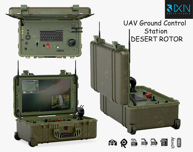 UAV Ground Control Station DESERT ROTOR 3D model | CGTrader