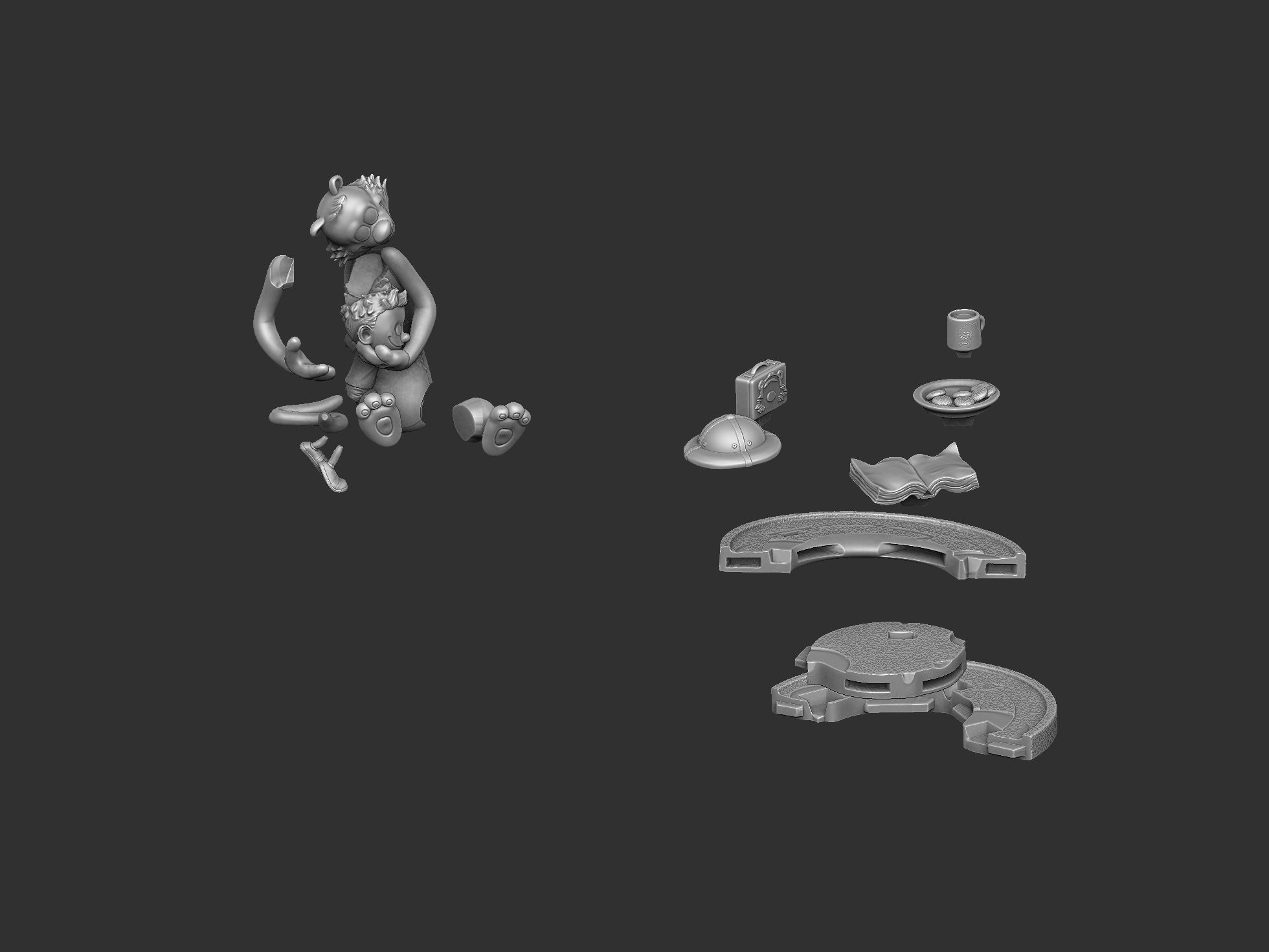 Calvin and Hobbes for 3d print stl Hug model 3D model 3D printable ...