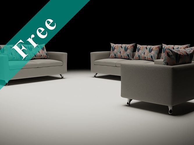 Modern Simple Livingroom Sofa set free 3D model | CGTrader