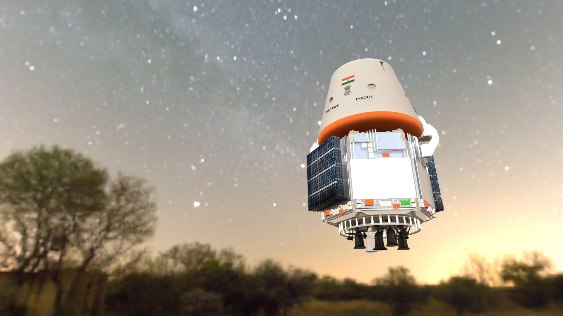 Gaganyaan ISRO India Crew Module and Service Module 3D model | CGTrader