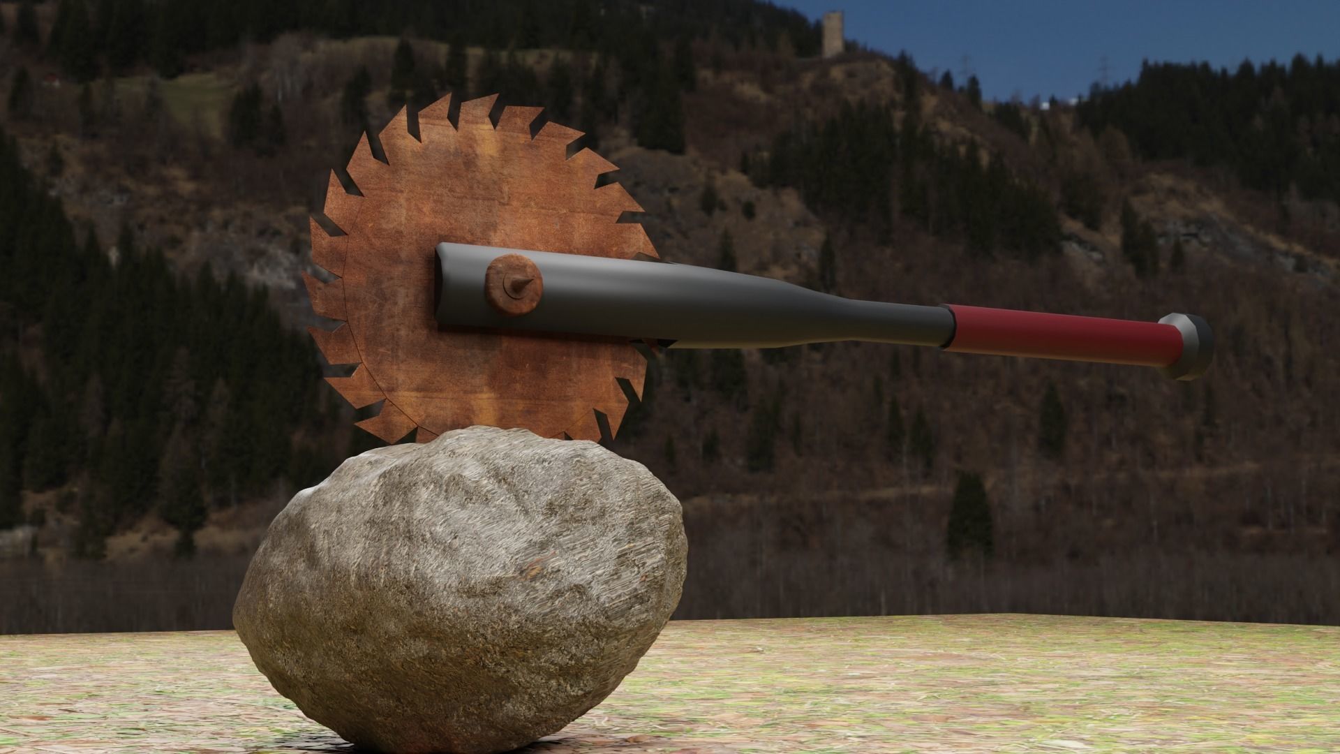 3D model Zombie saw bat VR / AR / low-poly | CGTrader