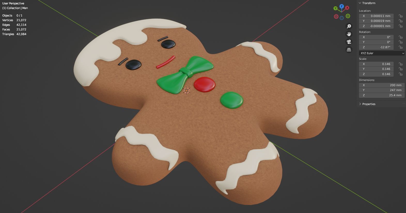 Gingerbread man 3D model for 3D print 3D model 3D printable | CGTrader