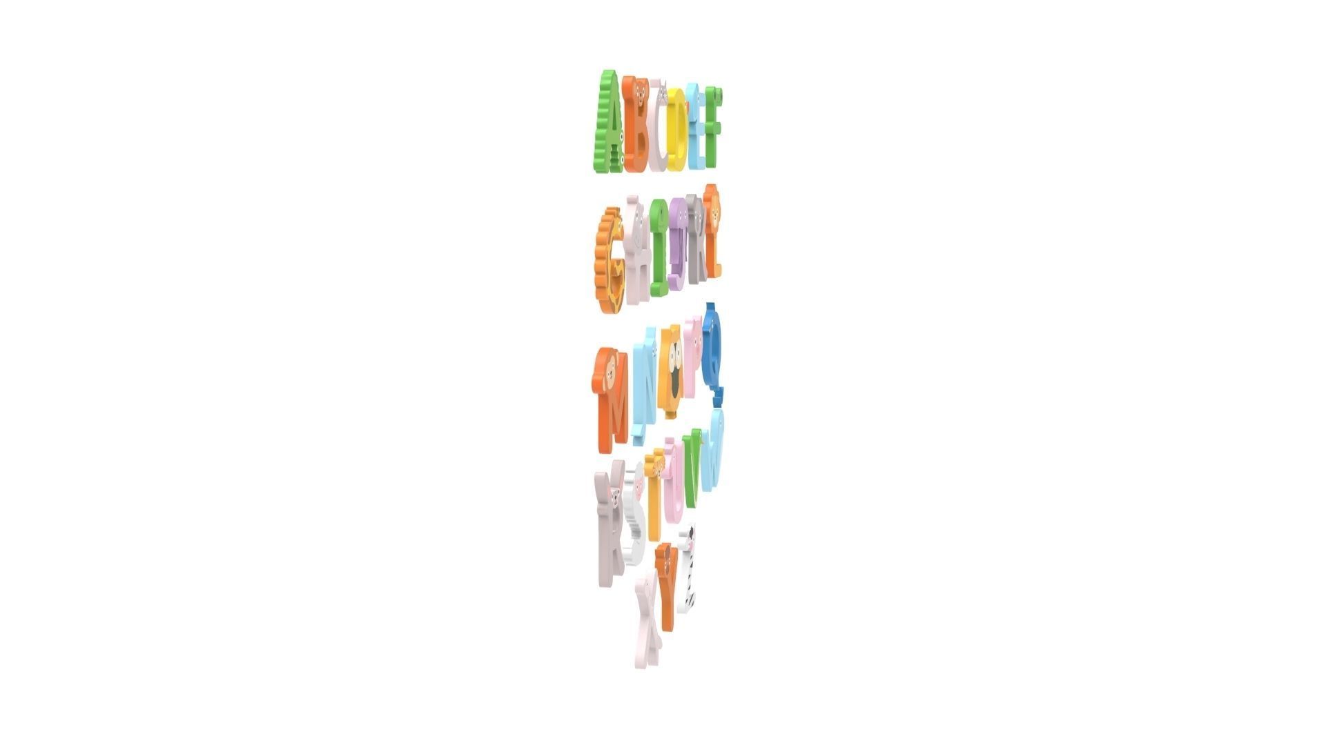 3D model Cartoon Animal Alphabet v003 VR / AR / low-poly | CGTrader