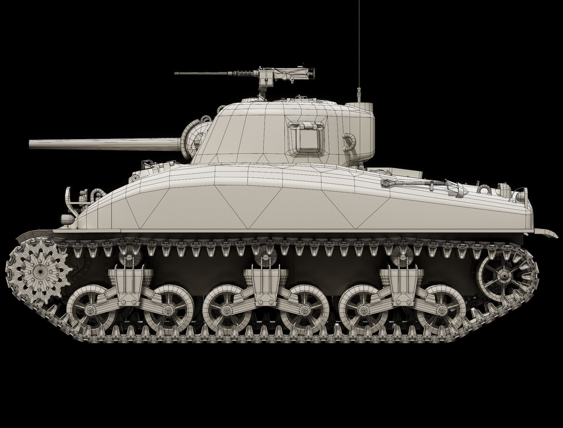 M4A1 Early Production Sherman - BaseMesh 3D model | CGTrader