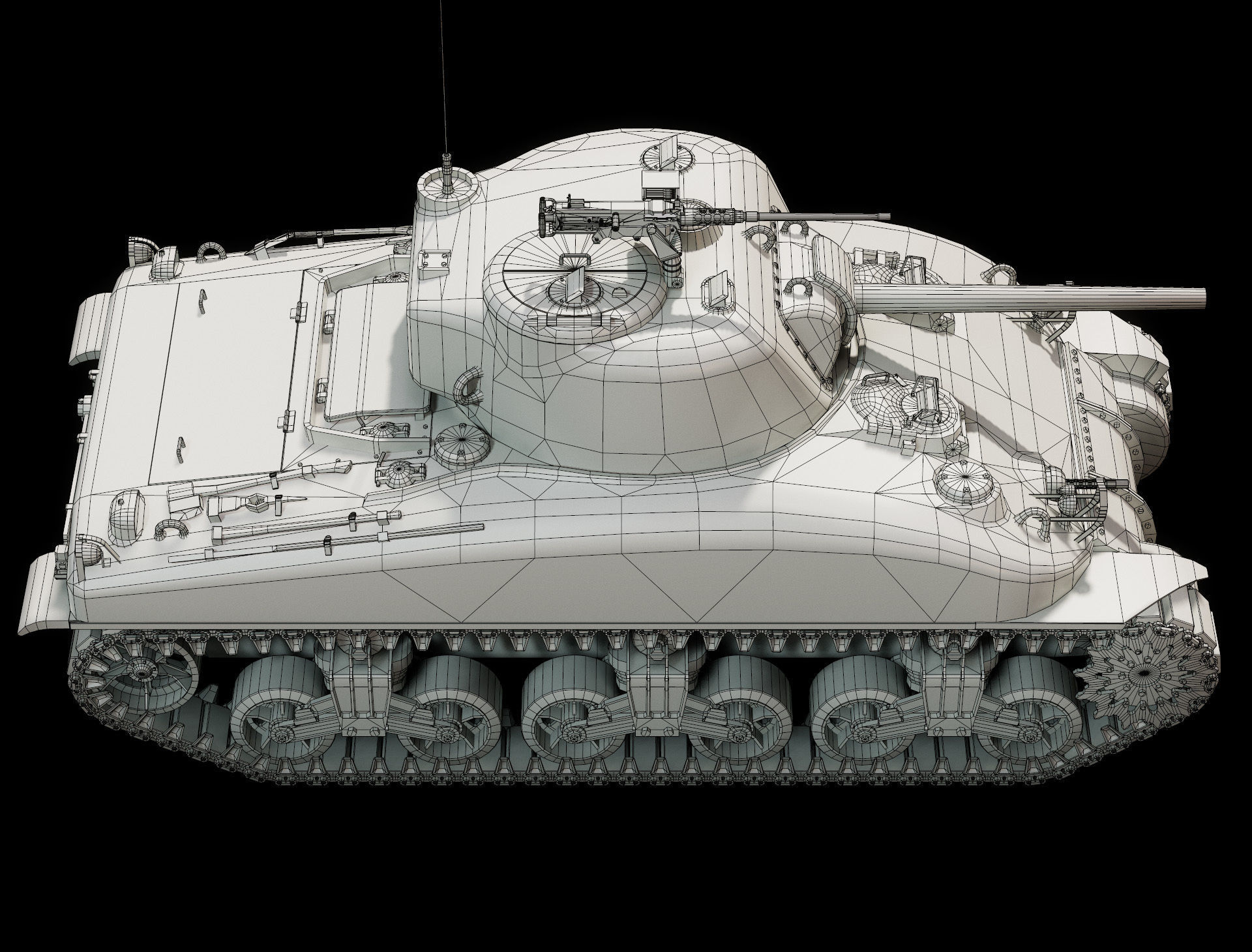 M4A1 Early Production Sherman - BaseMesh 3D model | CGTrader