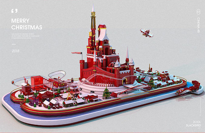 Christmas building factory high detail 3D model | CGTrader
