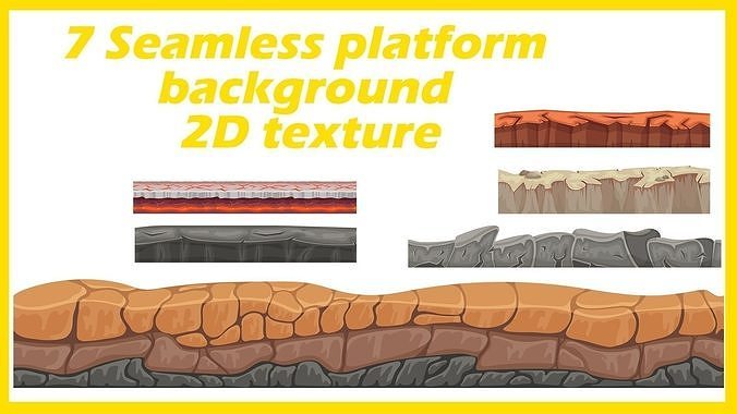 collection of 7 Platform 2D Rock Ground Textures Texture | CGTrader