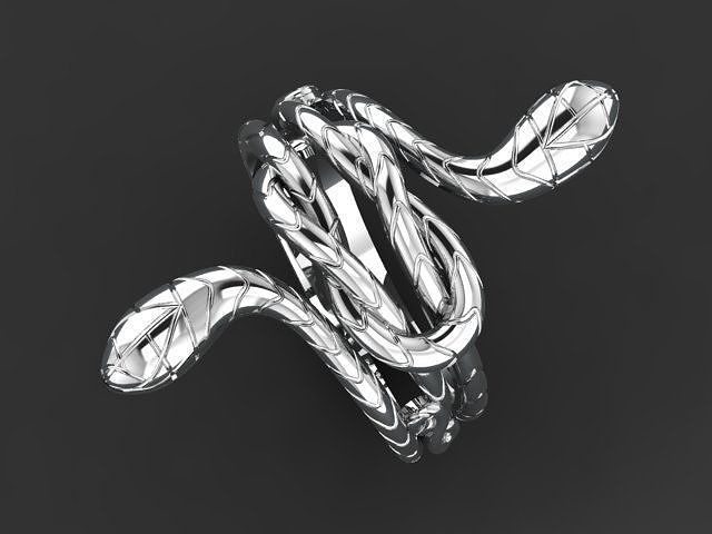 Ring of two snakes 3D model 3D printable | CGTrader