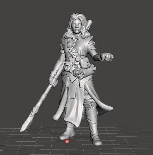 FEMALE ELF HEALER MAGE MINIATURE MODEL FOR FANTASY GAMES DND RPG 3D ...