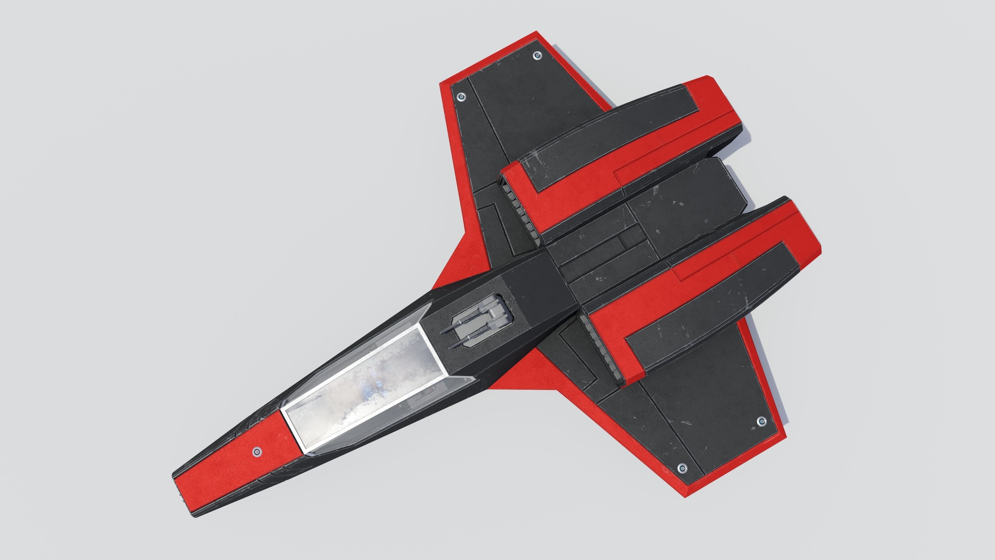 3D model Sci-Fi Space Fighter Jet with Interior Cockpit VR / AR / low ...