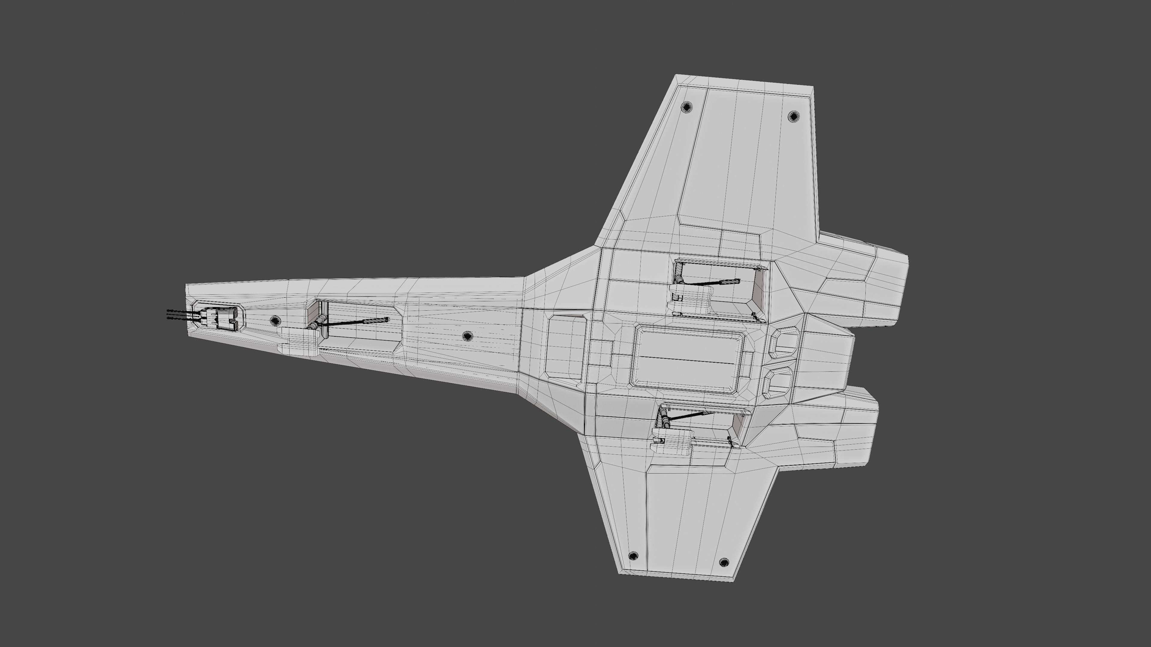 3D model Sci-Fi Space Fighter Jet with Interior Cockpit VR / AR / low ...