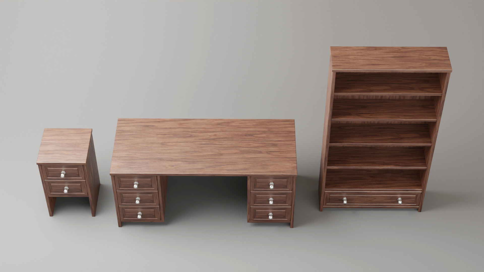 3D model Simple Desk Set - Low Poly PBR VR / AR / low-poly | CGTrader